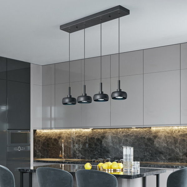 Latitude Run® Mini Hanging Light LED COB Source Pendant Lights Matte Black Pendant Light ...